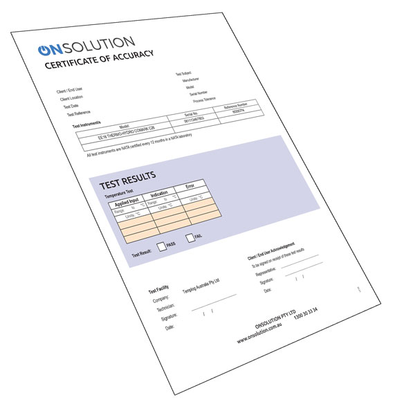 Certification - LogTag Temperature Loggers - Australia's favourite loggers